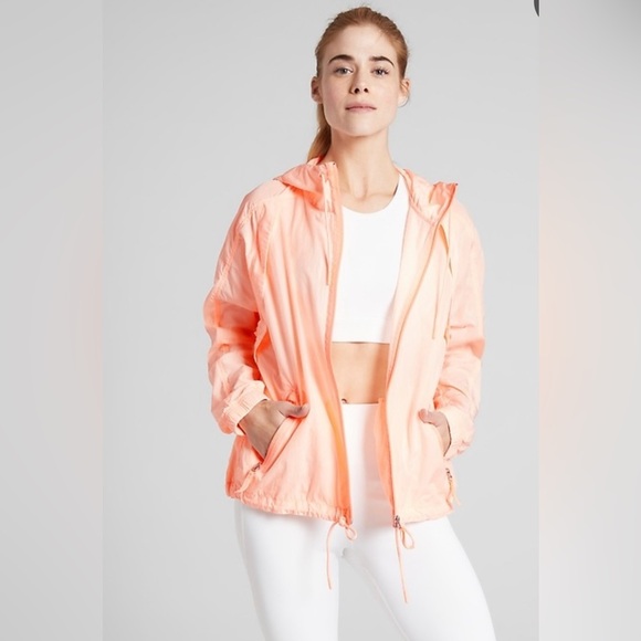 Athleta | Jackets & Coats | Athleta Light Orange Hooded Utility Jacket ...